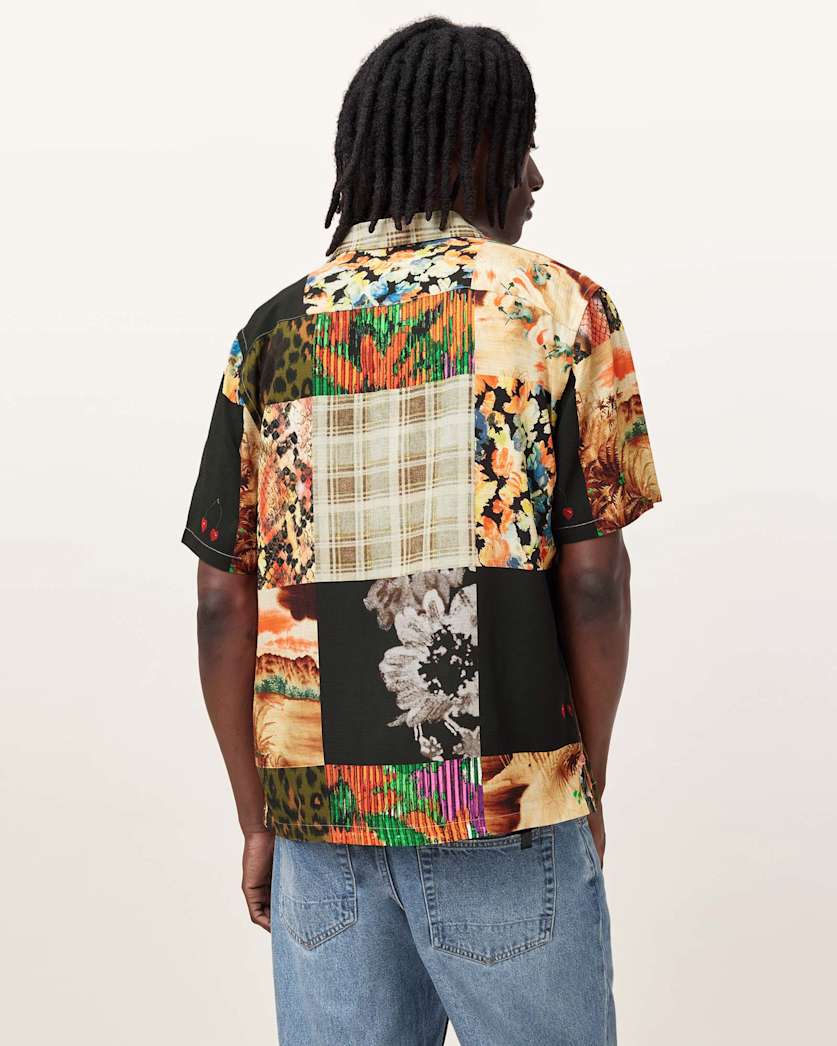 Patche Printed Relaxed Fit Shirt CADET BLACK | ALLSAINTS US